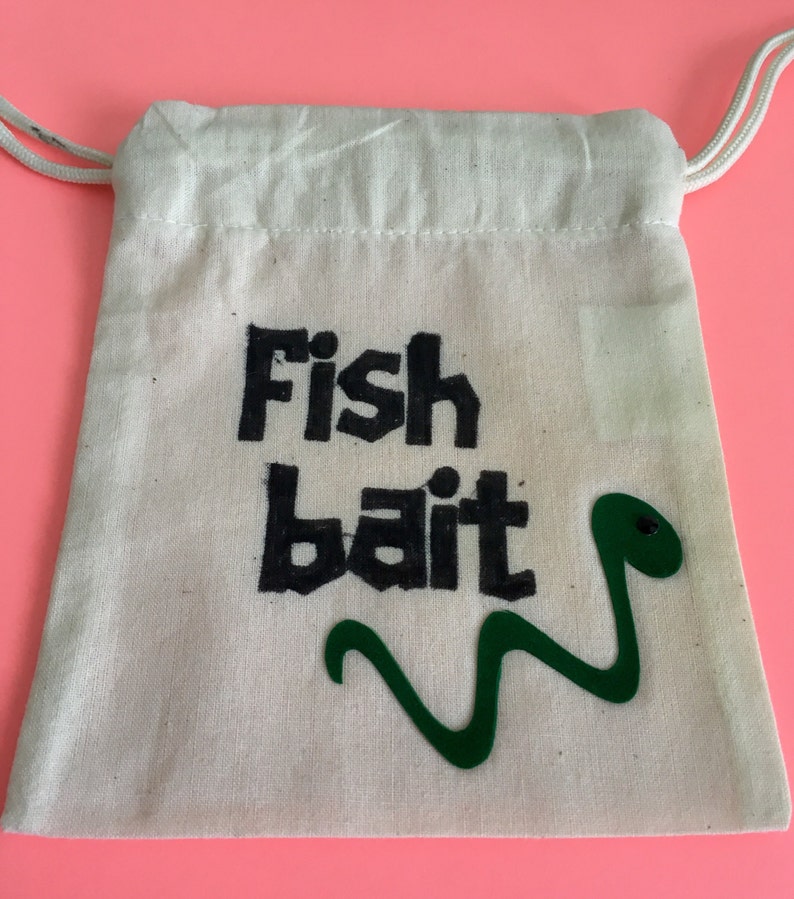 Fishing Themed Party Drawstring Goody Bags, Fish Bait - Etsy