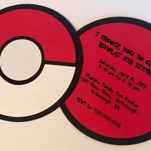 Pokeball / Pokemon INSPIRED Invitation or Announcement - Etsy