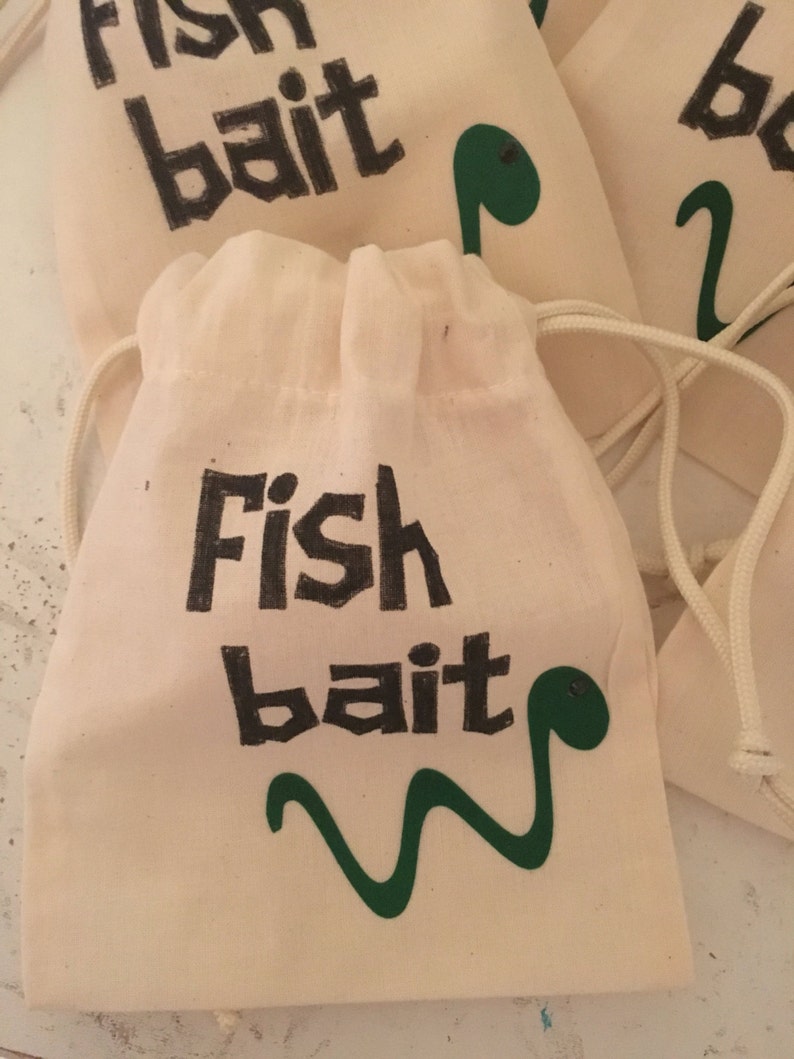 Fishing Themed Party Drawstring Goody Bags, Fish Bait - Etsy