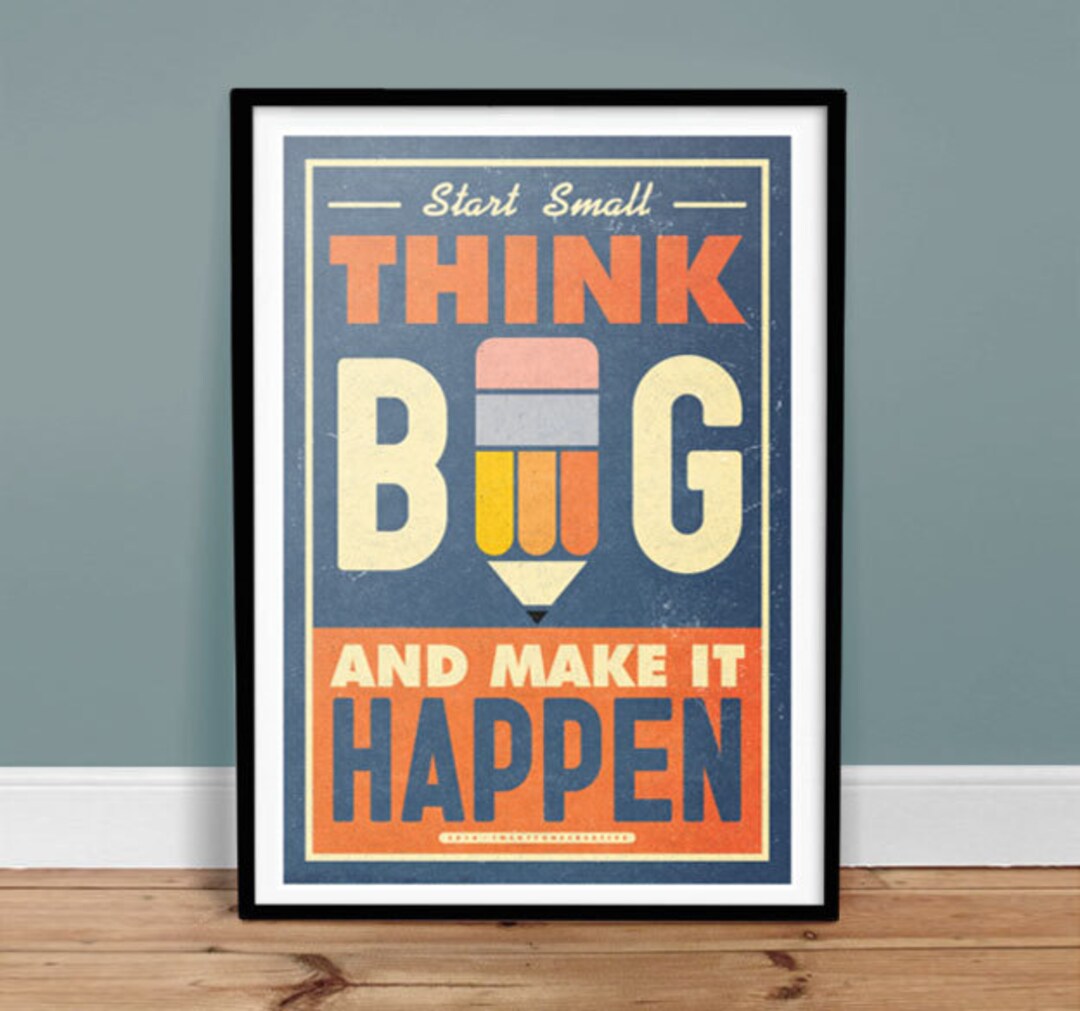 Think Big - Poster - Quote - Print - Typography - Etsy