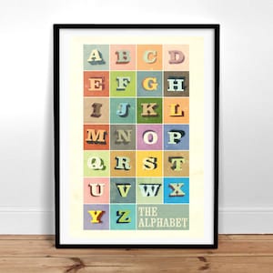 The Alphabet - Vintage Poster - Retro Art Print - Etsy
