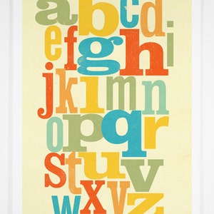 Random Type Alphabet Letters - Vintage Poster - Retro Art Print - Etsy