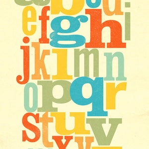 Random Type Alphabet Letters - Vintage Poster - Retro Art Print - Etsy