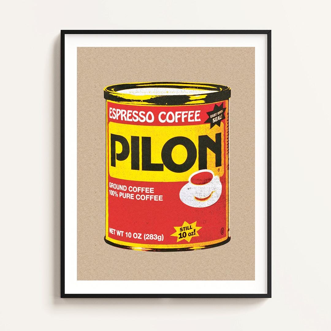 Cafe Pilon Pop Art Poster – Retro Coffee Art, Vintage Cuban Coffee ...