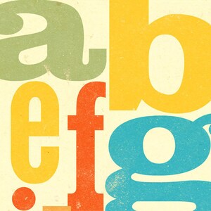 Random Type Alphabet Letters - Vintage Poster - Retro Art Print - Etsy