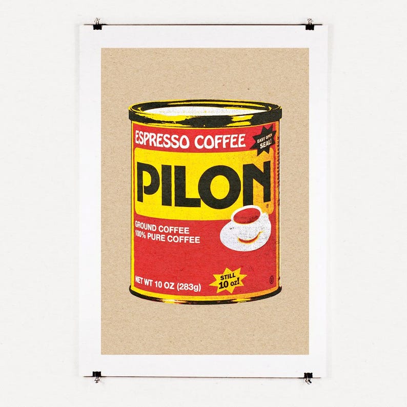 Cafe Pilon Pop Art Poster – Retro Coffee Art, Vintage Cuban Coffee ...