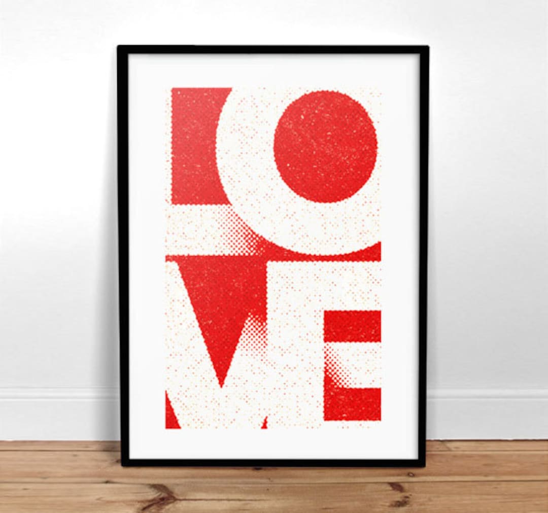 LOVE - Typography Poster - Retro Art Print - Etsy