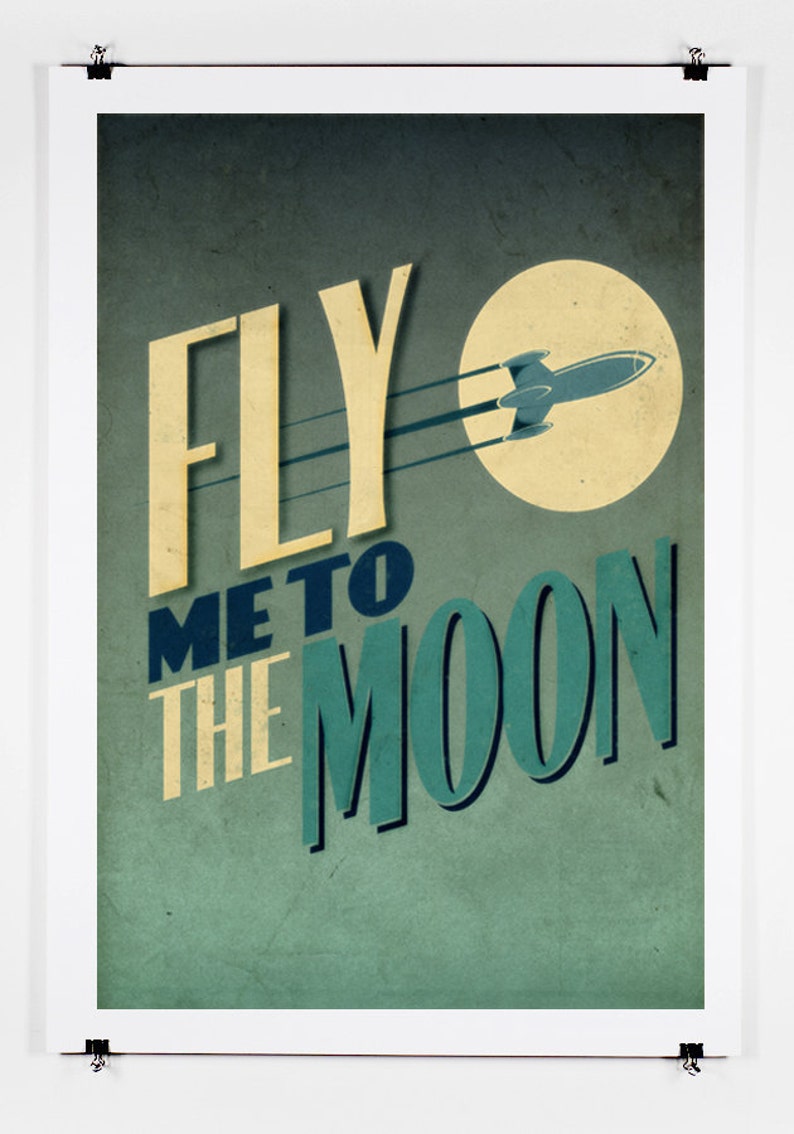 Fly Me to the Moon 24" X 36" Poster Art Print - Etsy