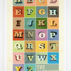 The Alphabet - Vintage Poster - Retro Art Print - Etsy