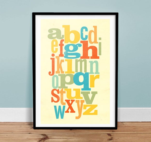 Random Type Alphabet Letters - Vintage Poster - Retro Art Print - Etsy