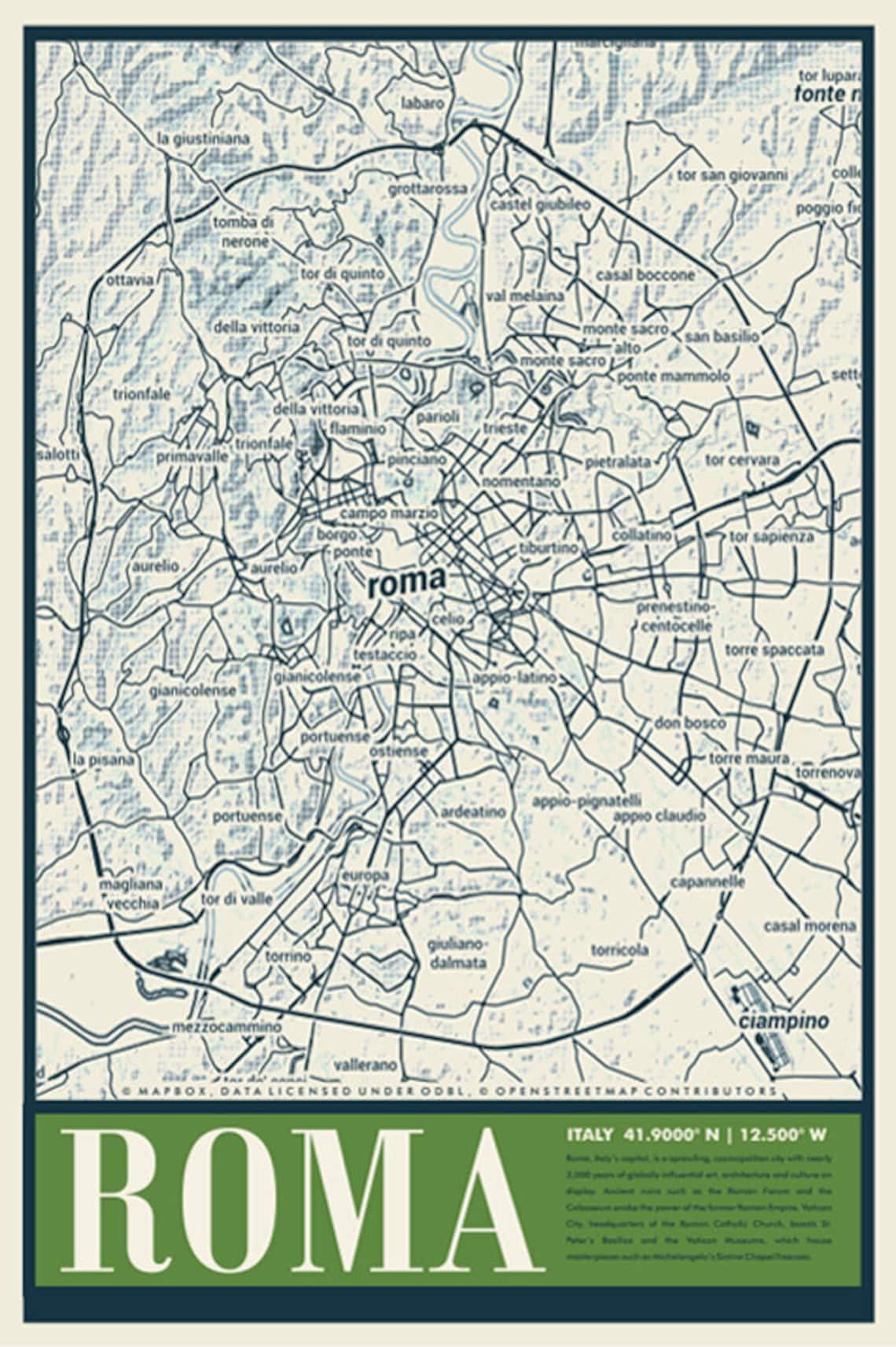 Roma City Map - Etsy