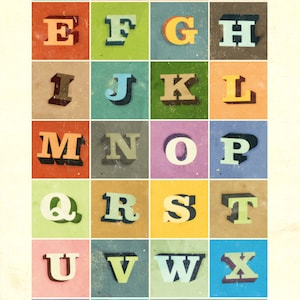 The Alphabet - Vintage Poster - Retro Art Print - Etsy