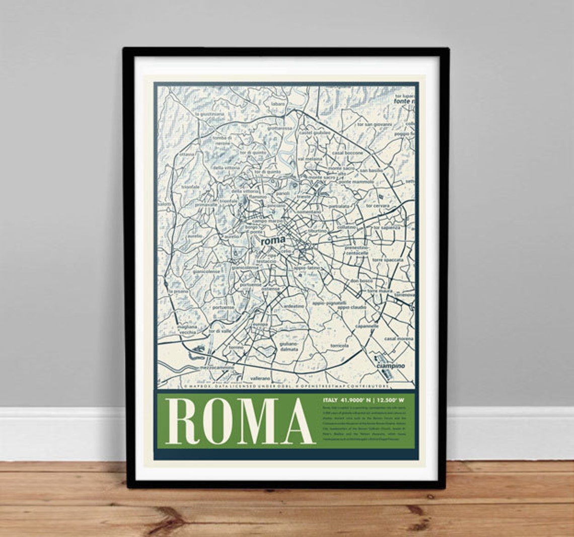 Roma City Map - Etsy