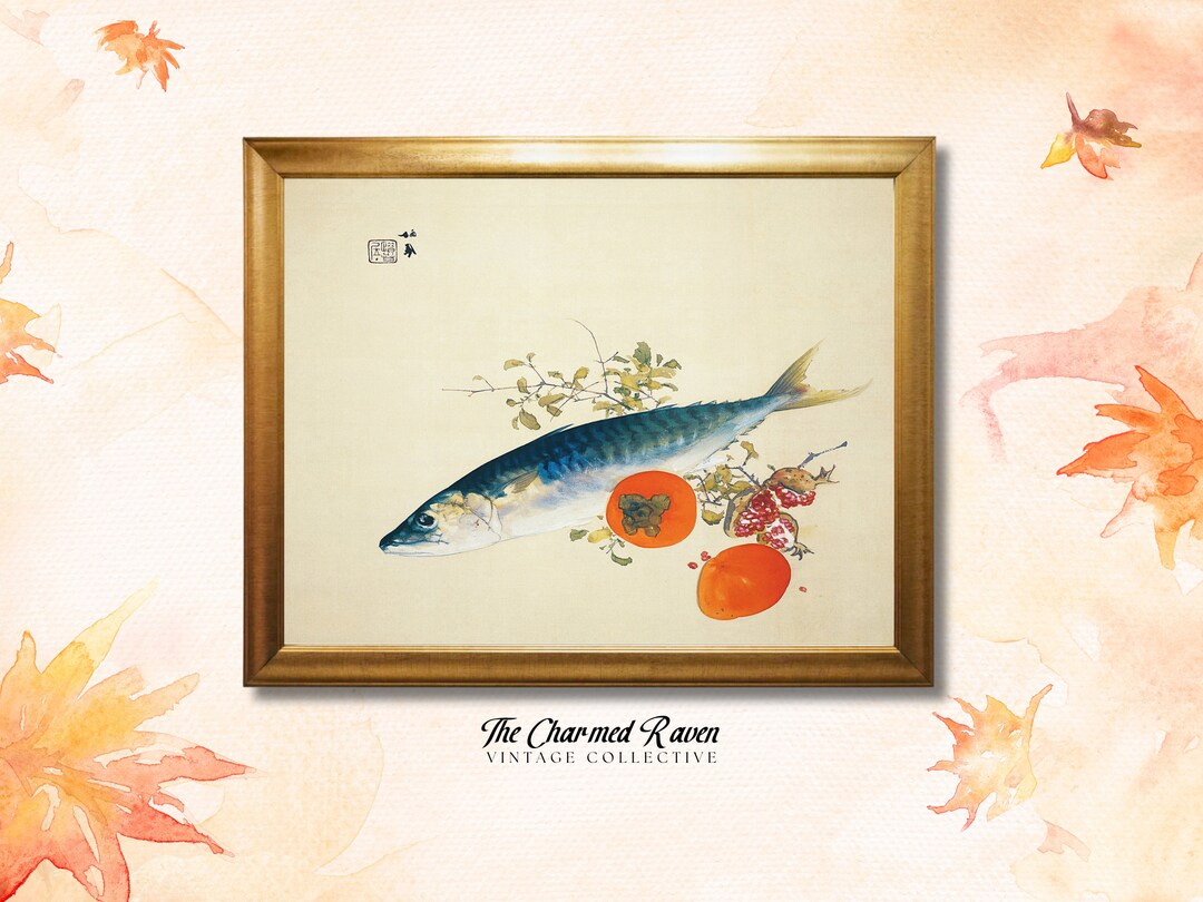 Japanese Autumn Fish With Fruits Japanese Fall Art Print PRINTABLE ...
