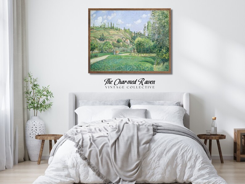 PRINTABLE Landscape Vintage Print Camille Pissaro Cowherd at Valhermeil ...