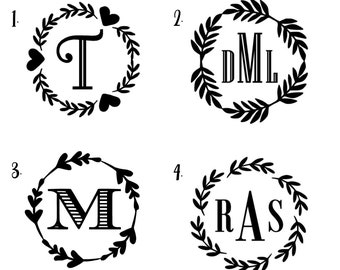 Leaf monogram | Etsy