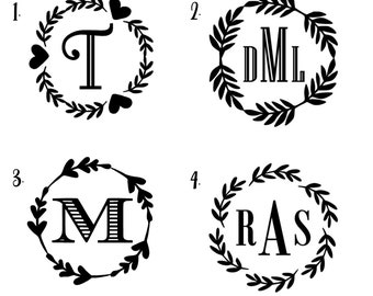 Leaf monogram | Etsy