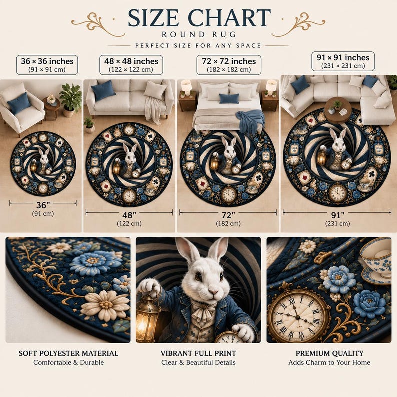 Christmas Santa Round Rug, Optical Illusion Holiday Floor Mat, Cute ...