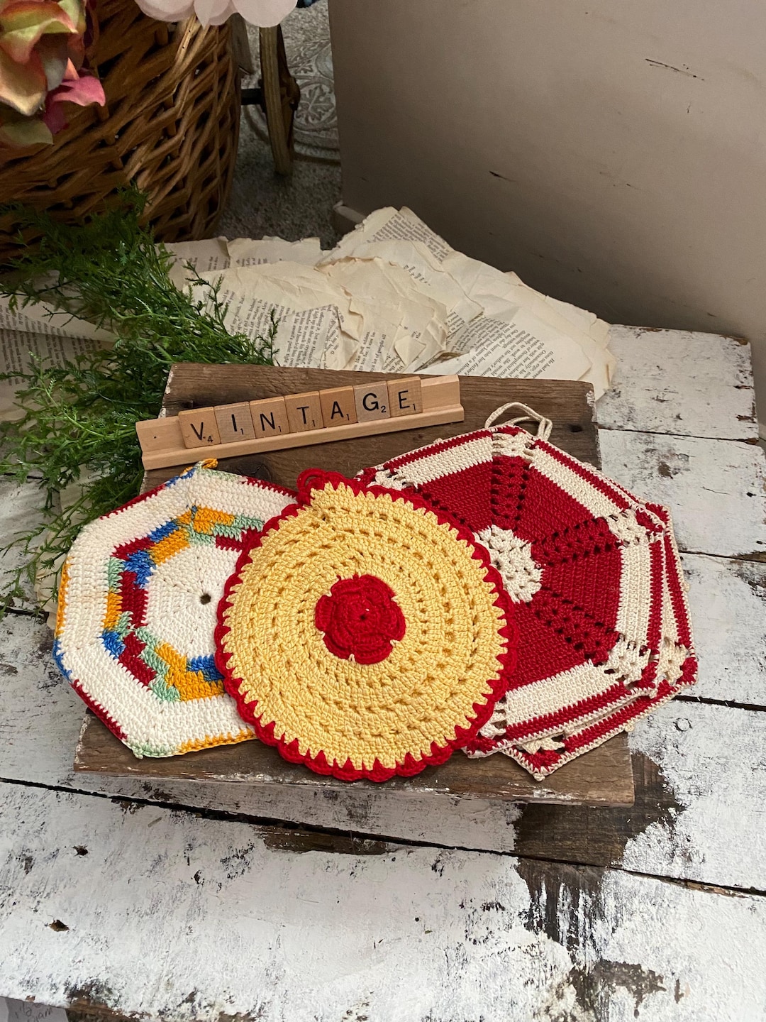 Instant Collection of Vintage Crocheted Hot Pads - Etsy