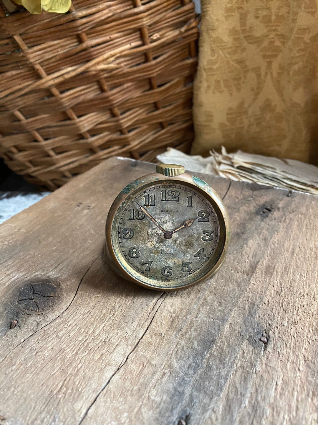 Cortland 8 Day Wind up Antique Pocket Watch Style Alarm Clock in ...