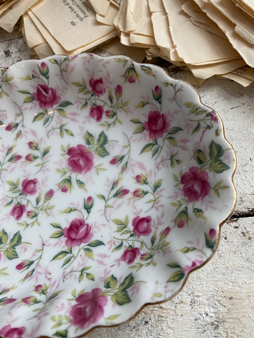 Lefton Chintz Rose Decorative Plate Romantic Home Decor Shabby Chic - Etsy