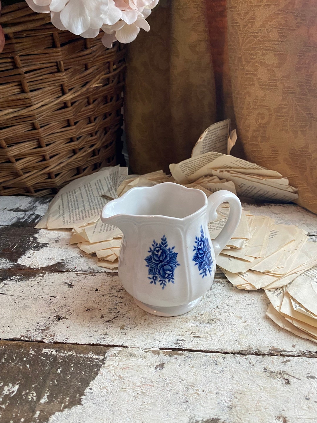Federalist Ironstone Blue and White Creamer Vintage Ironstone Creamer ...