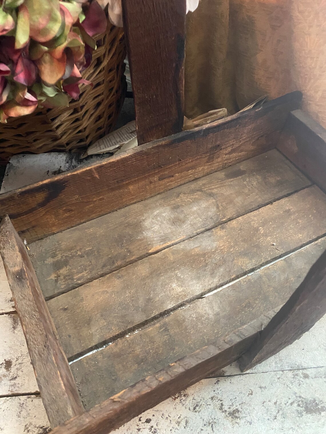 Handmade Primitive Wood Garden Trug: Vintage Style Basket - Etsy