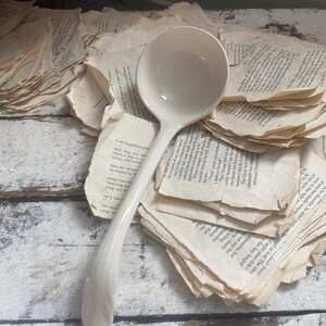 Large White Ironstone Ladle Vintage Ladle Soup Ladle - Etsy