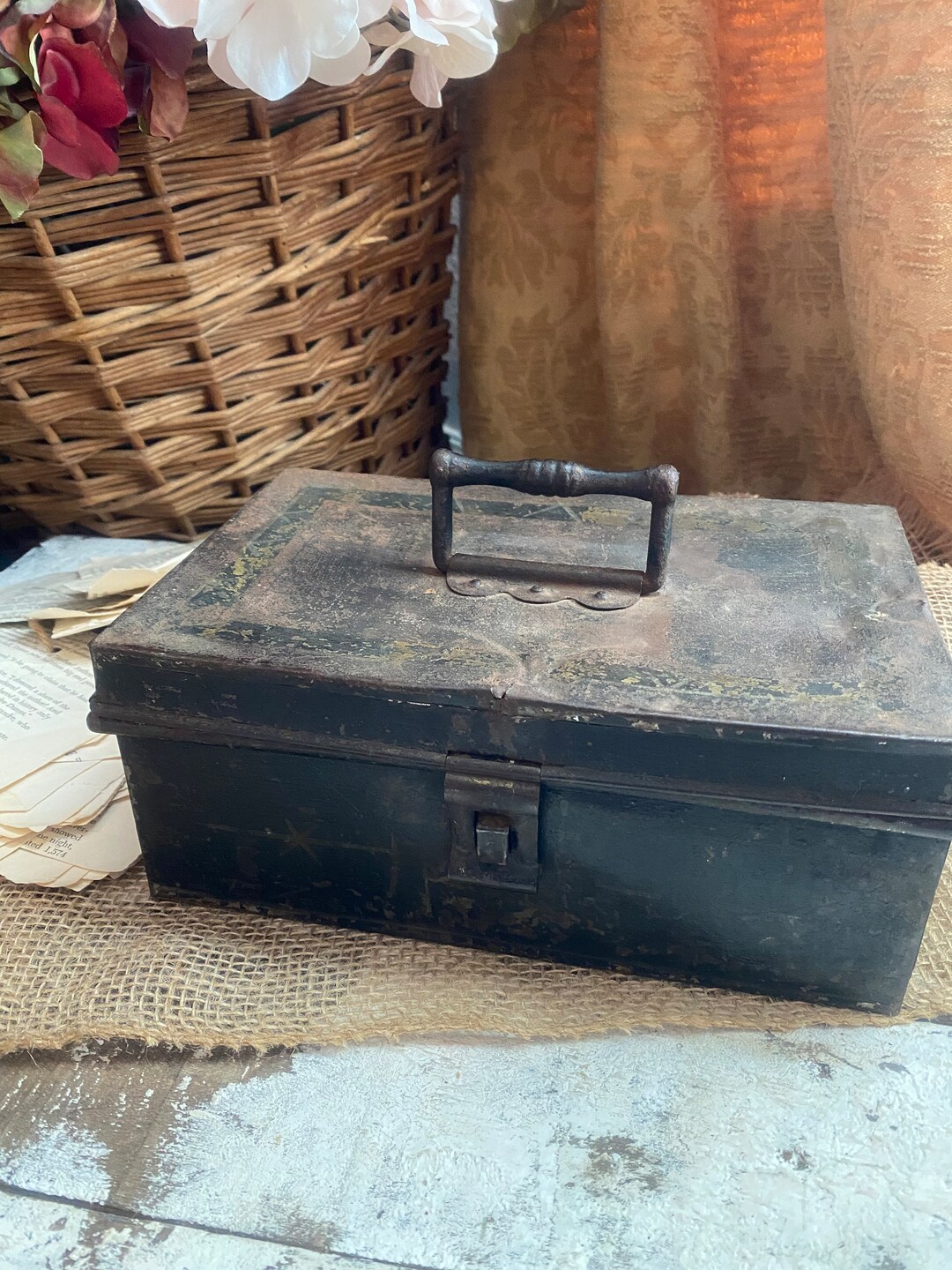 Rusty Metal Box Aged Metal Box Money Box - Etsy