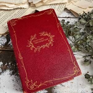 Beautiful Red and Gold Leather Books Small Book Stack - Etsy