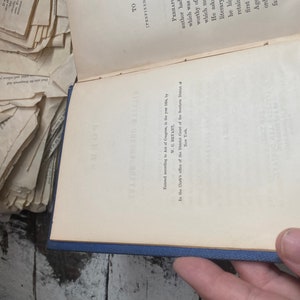 Brilliant Blue Antique Poem Books 1854 Gold Edge Book Pages Bryant ...