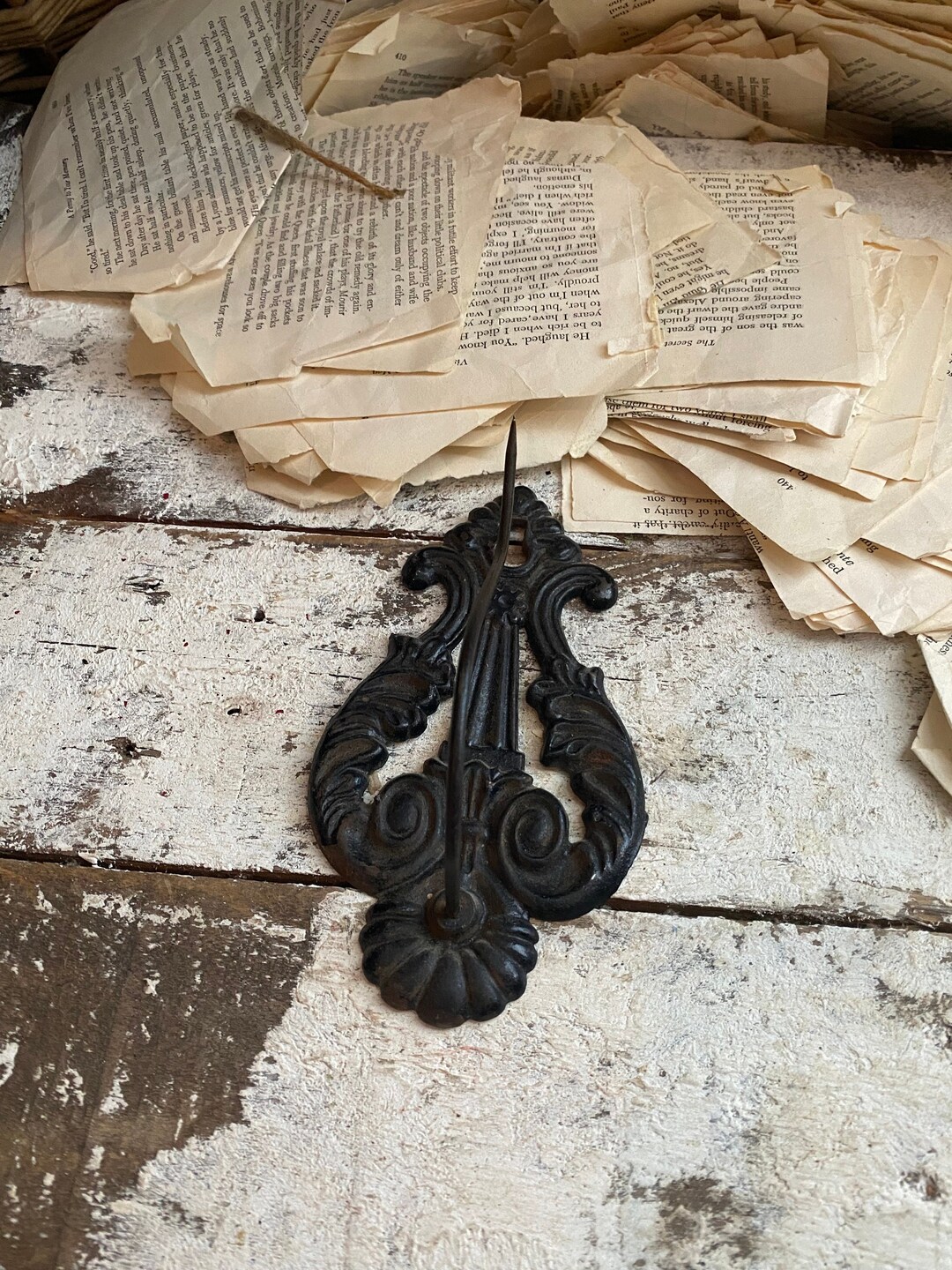 Cast Iron Black Hanging Receipt Holder Message Holder Old Time Shop ...