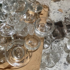 Vintage Clear Glass Buttons Various Sizes and Style for Crafting ...