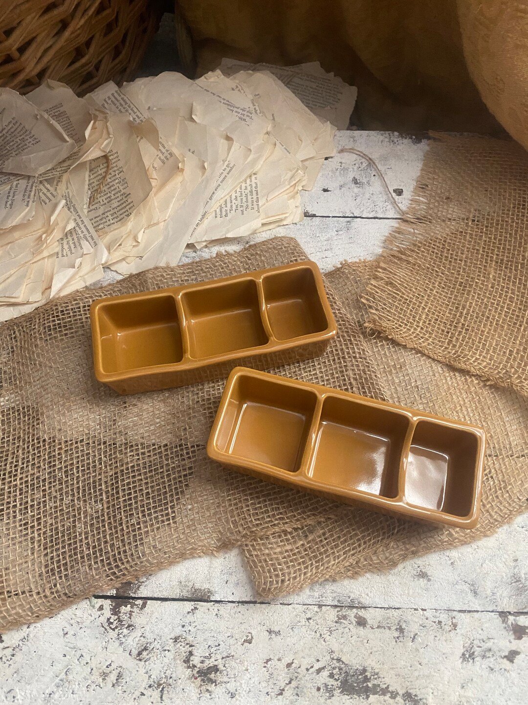 Hall Pottery Sugar Packet Divider Two Available Sold Separately Divided ...