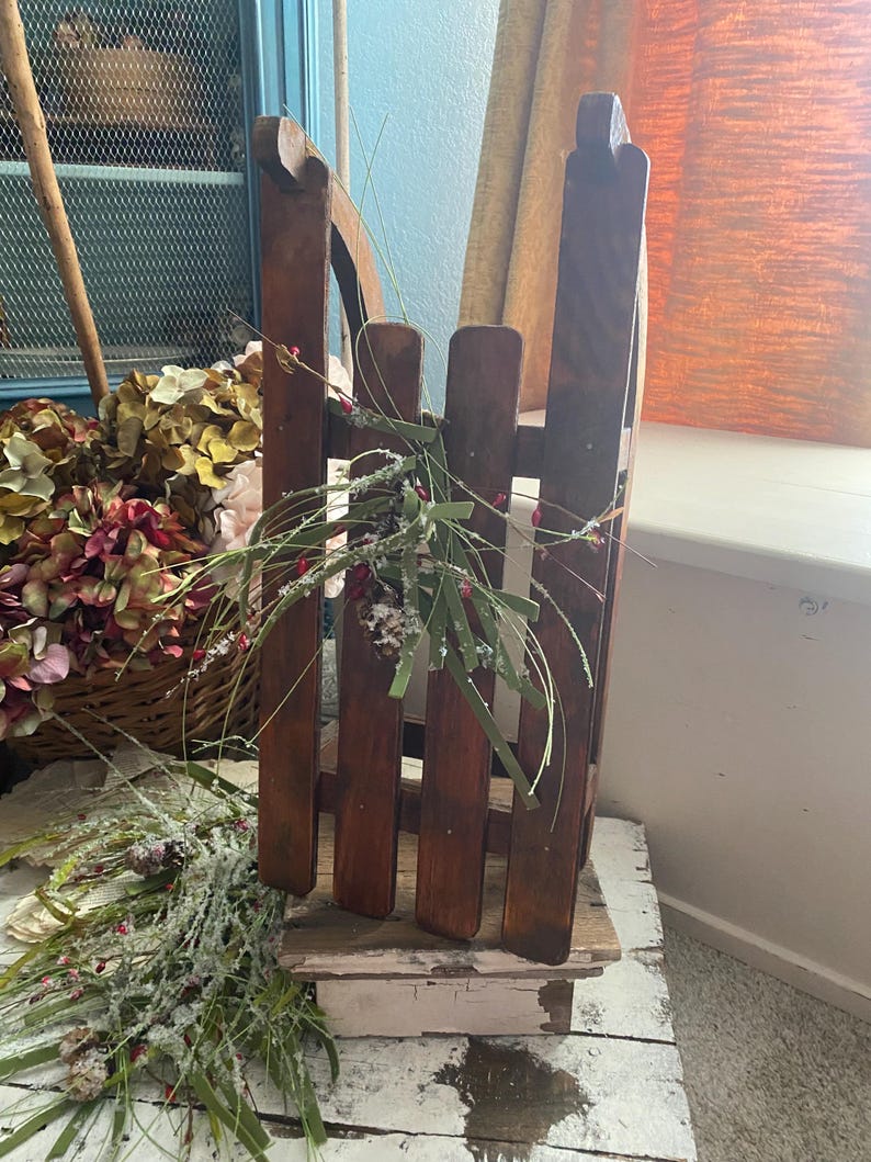Small Vintage Wood Decorative Sled Christmas and Winter Decor - Etsy
