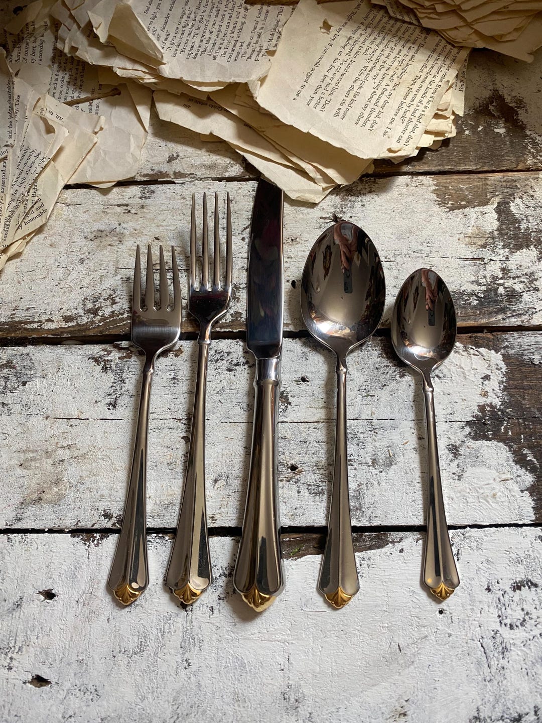 Vintage Oneida Golden Juilliard 5 Piece Flatware Set 12 Available - Etsy