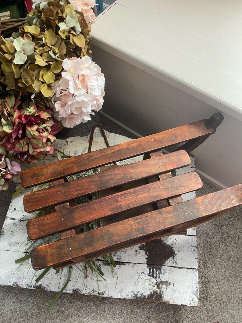 Small Vintage Wood Decorative Sled Christmas and Winter Decor - Etsy