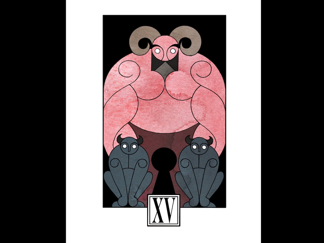 XV the Devil - A Lazy Crow Tarot Deck Major Arcana Print - Etsy