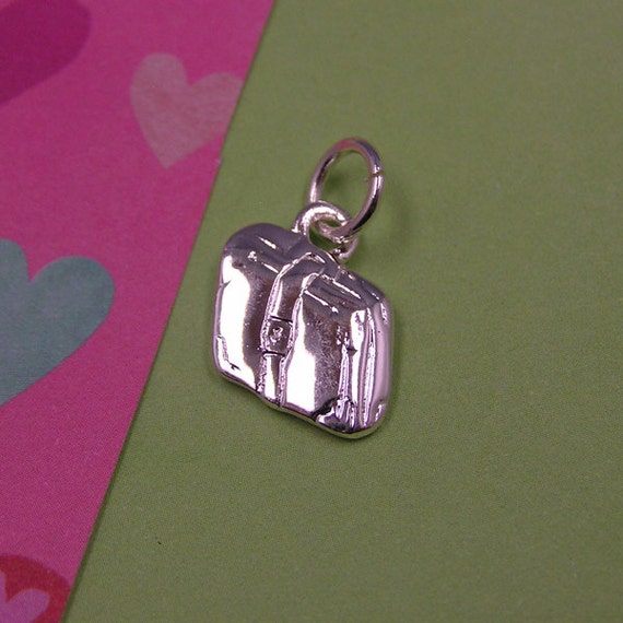 T57 Silver Suitcase Briefcase Travel Passport Charm | Etsy
