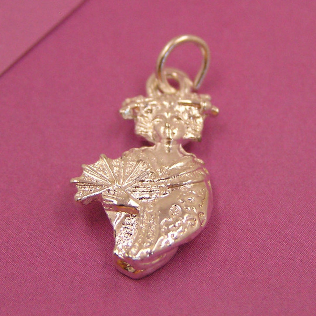 81C Silver Geisha Charm, Japanese Kabuki Girl - Etsy
