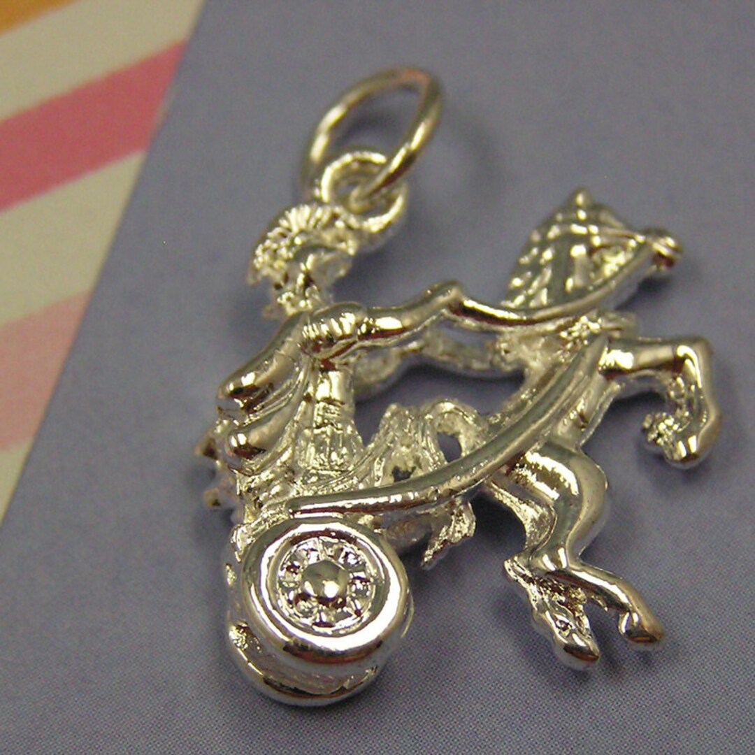 T3 Silver Roman Greek Chariot and Horse Charm - Rome Italy Athens ...