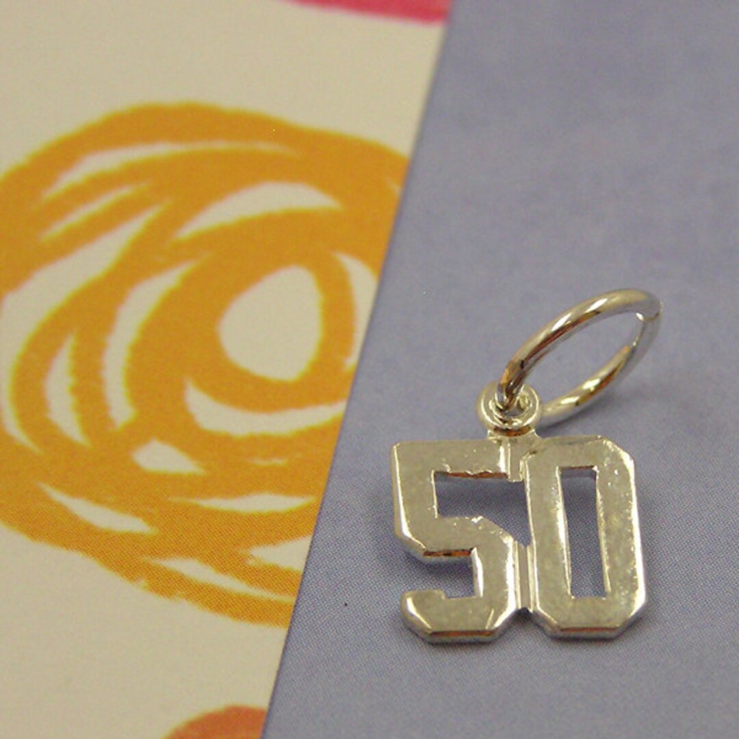 Silver 50 Number Charm - Etsy