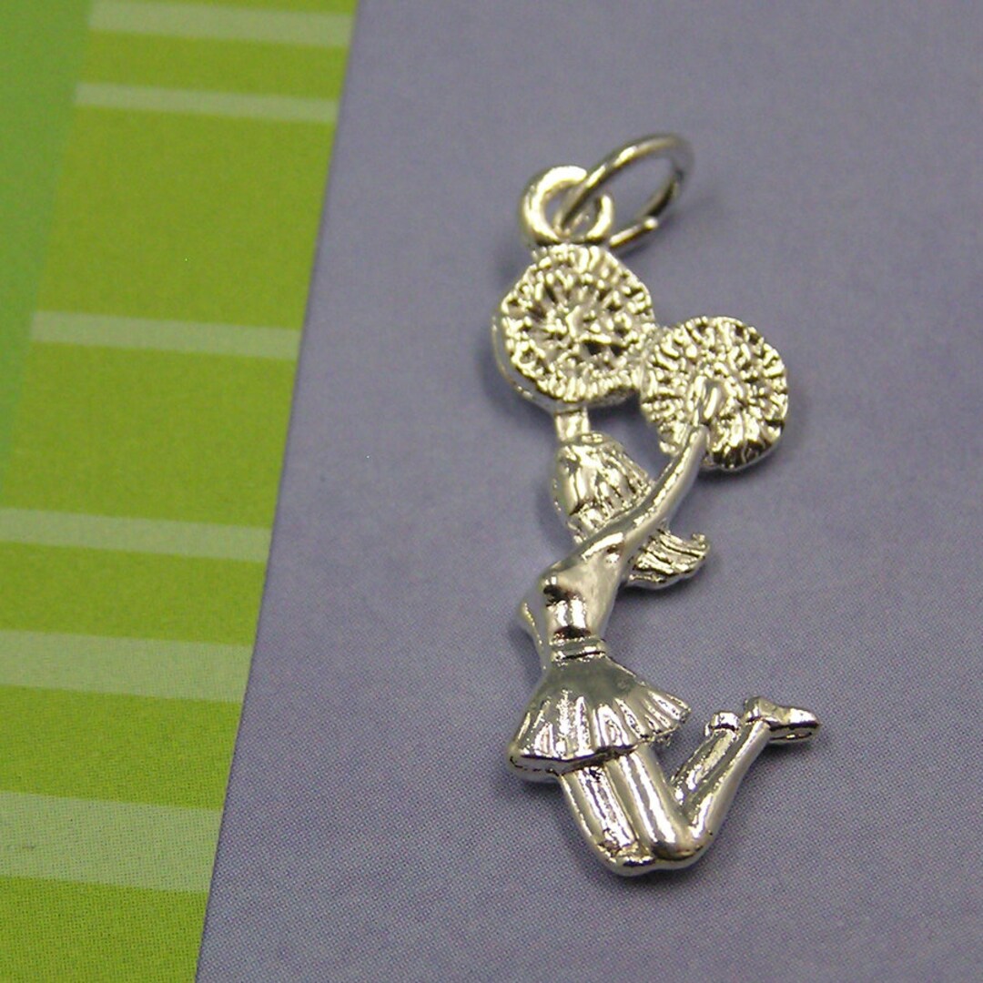 C6 Silver Cheerleader Pencil Jump Knee Tuck Cheer Charm - Etsy