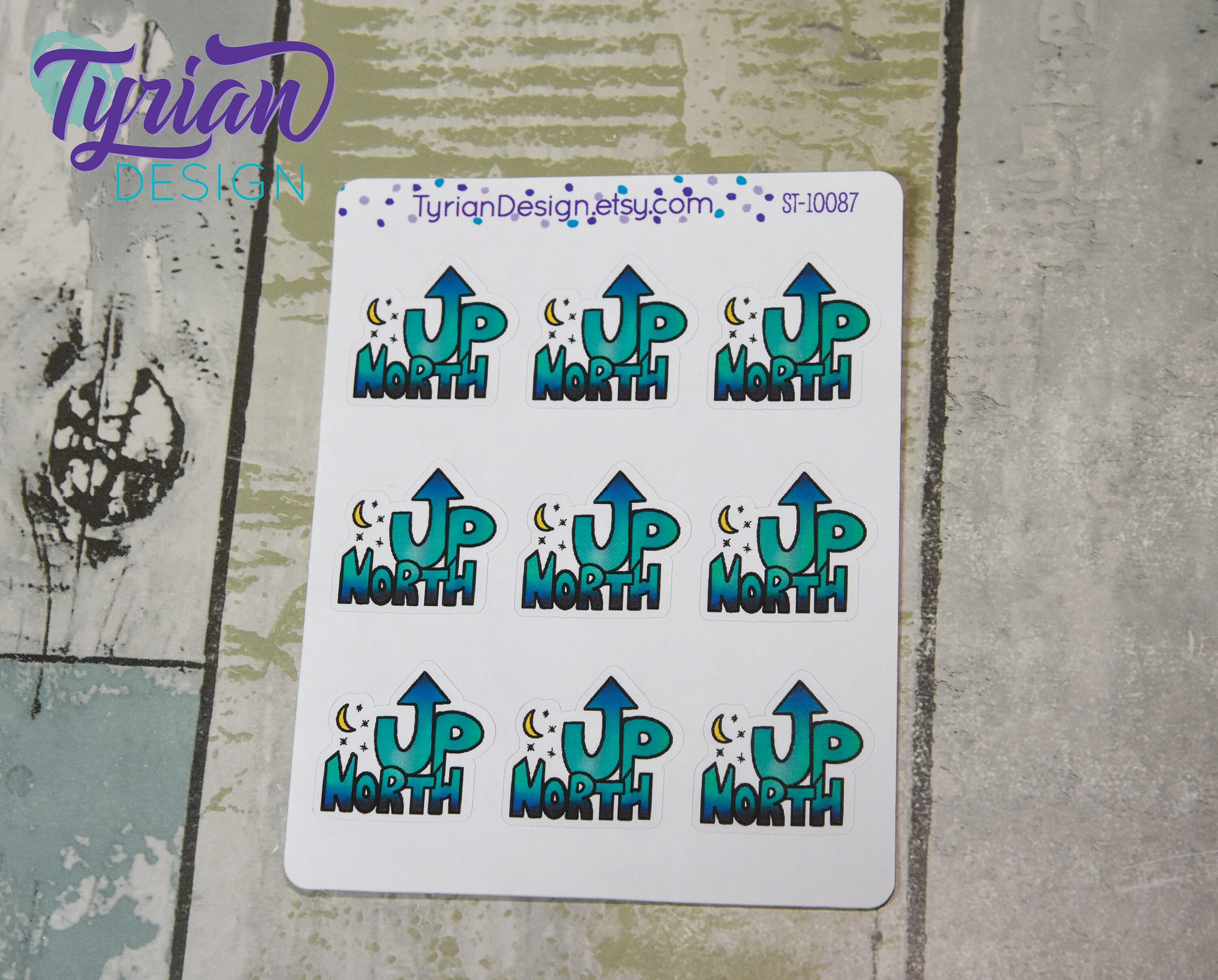 Up North Sticker Northern lights camping hiking outside | Etsy