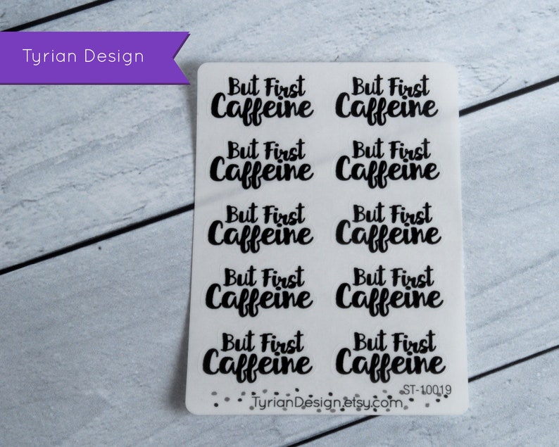 But First Caffeine Stickers for Planners and Journals. shown - Etsy