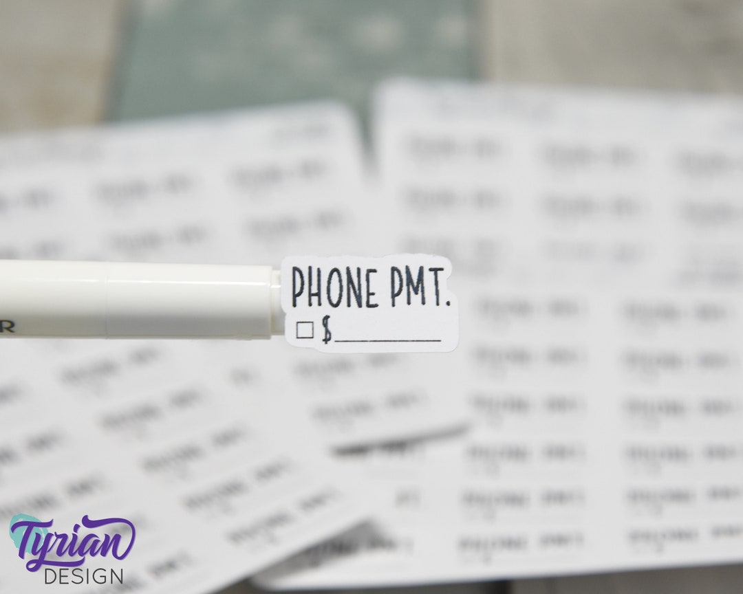 Phone Payment Stickers | Budget Stickers | 18 Stickers | .95" X .54 ...