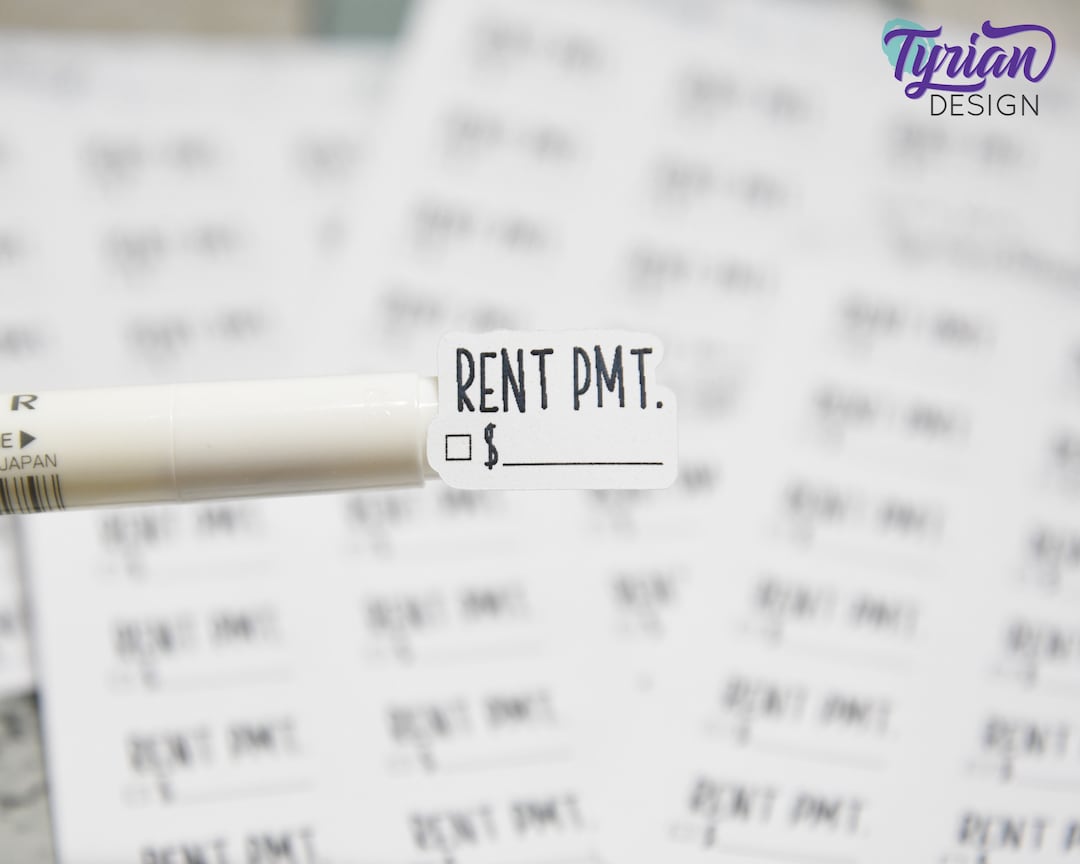 Rent Payment Stickers | Bill Payment Stickers | 18 Stickers | 1" X .55 ...