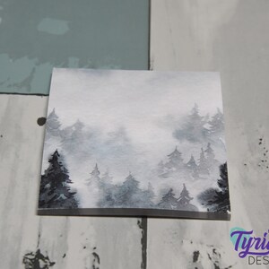 Watercolor Trees Post-it Notes | Black and White Sticky Notes | 3x3 ...