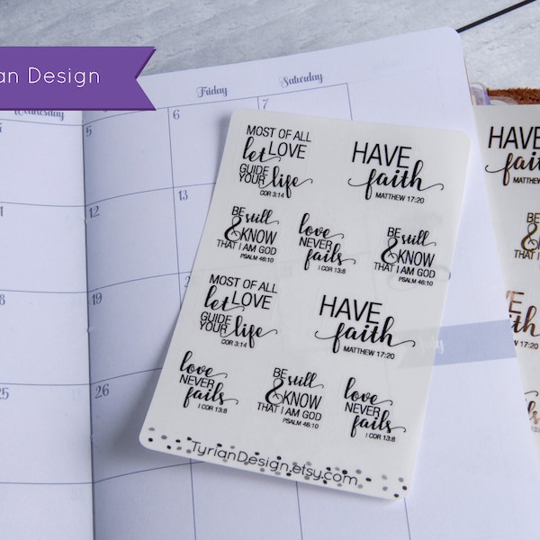 Bible Verse Clear Stickers - Etsy
