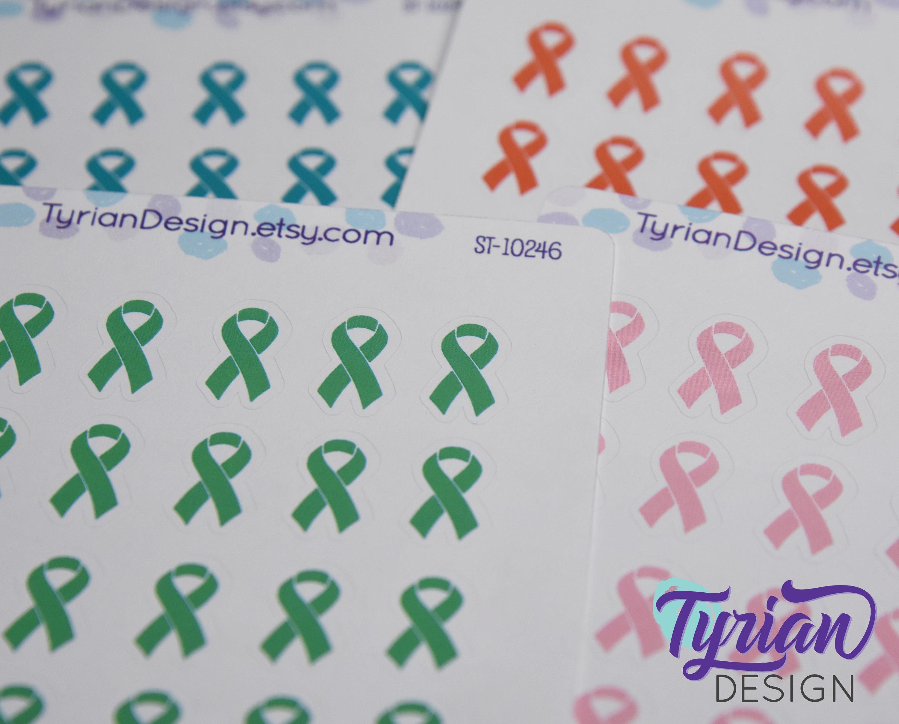 Awareness Ribbon Stickers | Color Ribbon Stickers | Great for Tracking ...